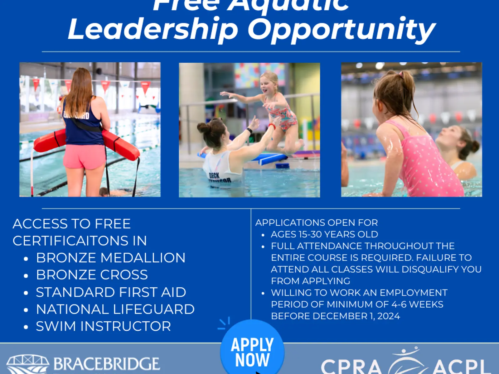 Swim Lessons and Aquatic Leadership | Town of Bracebridge